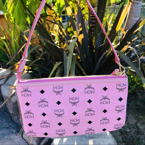 MCM | Bags | Mcm Medium Zip Shopper Tote Bag Purse Pink | Poshmark